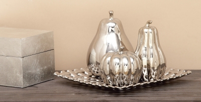 Click here for Bayberry Lane Fruit Decorative Sculpture with Plat... prices