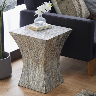 Click here for Bayberry Lane Hourglass Side Table  Gray prices