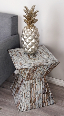 Click here for Bayberry Lane Hourglass Accent Table  Gray prices