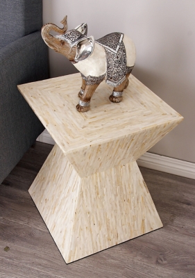 Click here for Bayberry Lane Hourglass Accent Table  Beige prices