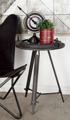 Click here for Bayberry Lane Compass Accent Table with Clock  Bla... prices