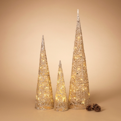 Click here for GIL Lighted Holiday Cones (Set of 3)  Gold prices