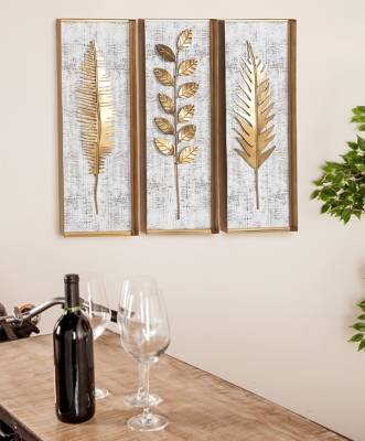 Click here for Bayberry Lane Leaf Framed 3D Wall Decor (Set of 3)... prices