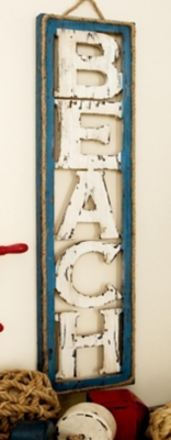 Click here for Bayberry Lane Beach Sign Wall Decor  Beige prices