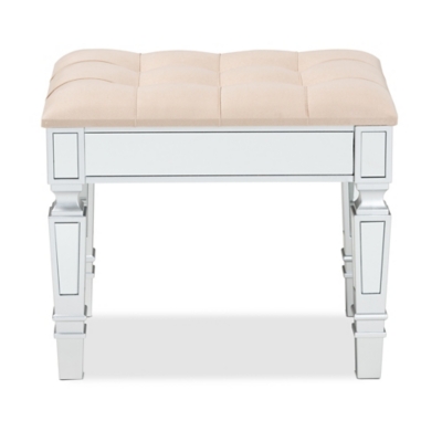 Baxton Studio Hedia Contemporary Glam Ottoman | Ashley