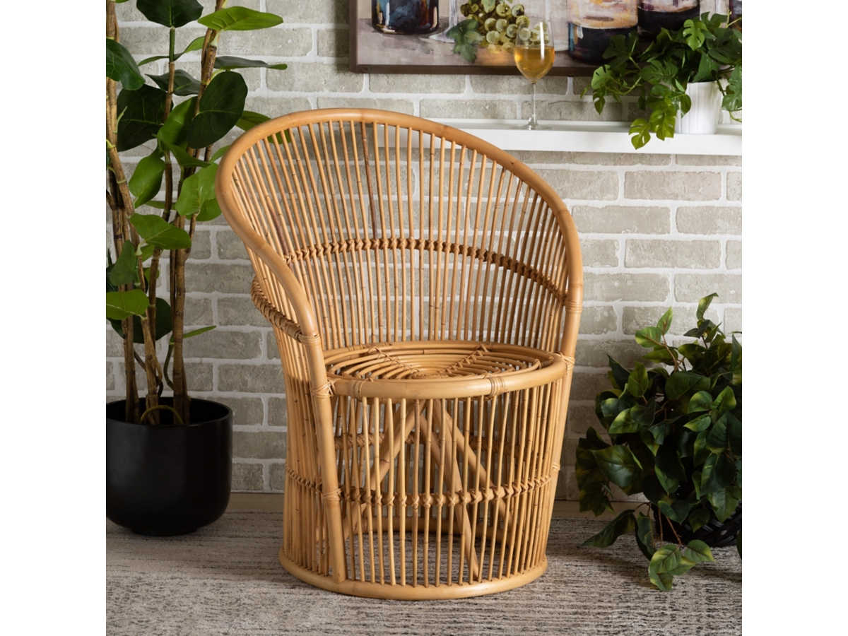 Baxton Studio Narva Rattan Accent Chair