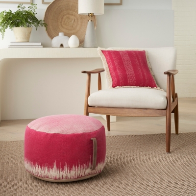 Mina Victory Life Styles Stonewash Drum Pouf | Ashley
