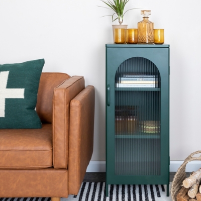 Click here for Storied Home Solstice Narrow Accent Cabinet  Green prices