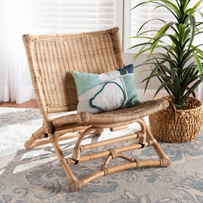 Baxton Studio Herrara Rattan Foldable Lounge Chair