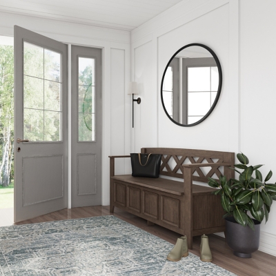 Click here for Simpli Home Amherst Entryway Storage Bench  Farmho... prices