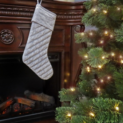 Click here for HGTV Home Collection Quilted Velvet Stocking  Silv... prices