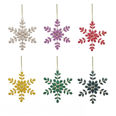 HGTV Home Collection Beaded Snowflake Ornaments 6 Piece | Ashley