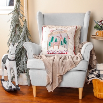 Click here for HGTV Home Collection Snow Globe Christmas Pillow... prices