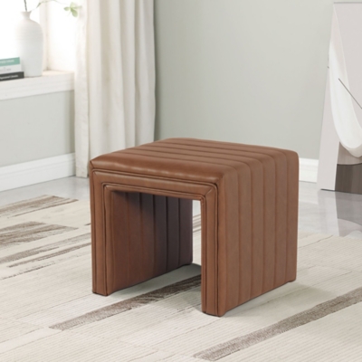 Click here for Kinfine USA HomePop U-Shaped Ottoman  Brown prices