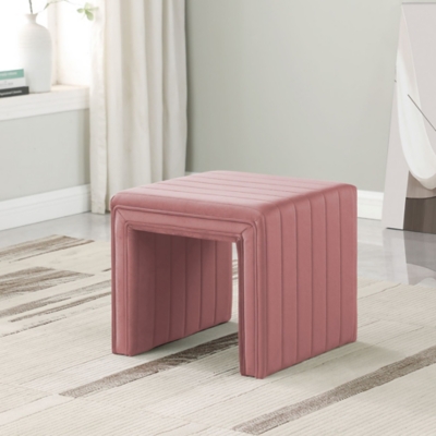 Click here for Kinfine USA HomePop U-Shaped Ottoman  Pink prices