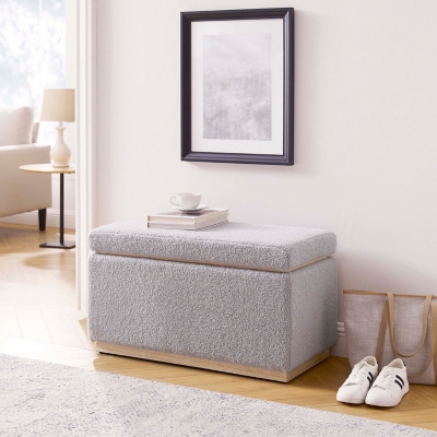 Click here for Linon Bridget Rectangle Ottoman  Light Gray prices