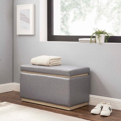 Click here for Linon Bridget Rectangle Ottoman  Gray prices