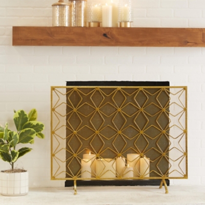 Click here for Bayberry Lane 38 x 28 Fireplace Screen  Gold prices