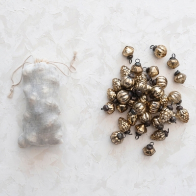 Click here for Storied Home Mercury Glass Ornaments in Muslin Bag... prices