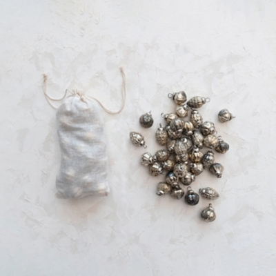 Click here for Storied Home Mercury Glass Ornaments in Muslin Bag... prices