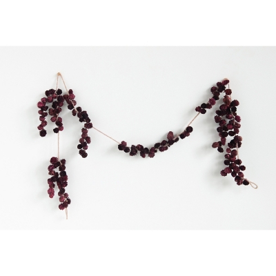Click here for Storied Home Pinecone Garland  Burgundy prices