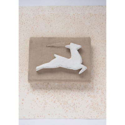 Click here for Storied Home Paper Mache Deer Ornament  White prices