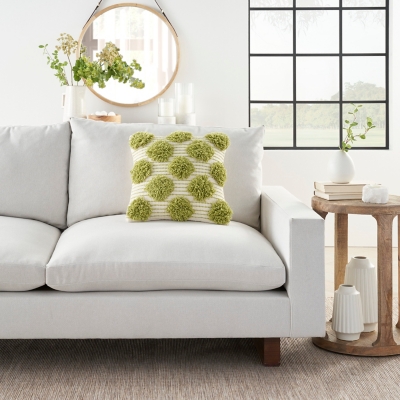 Click here for Mina Victory Tufted Pom Poms Indoor Throw Pillow... prices