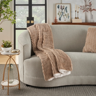 Click here for Mina Victory Faux Fur Layered Bunny Cut Blanket  B... prices