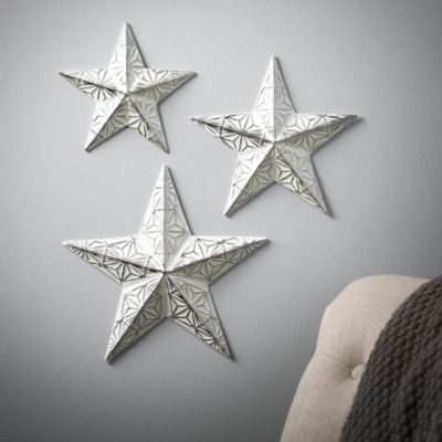 Sullivans Whitewashed Star Wall Décor (Set of 3) | Ashley
