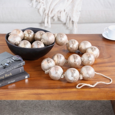 Click here for Bayberry Lane Frosted Orb Beaded Garland with Tass... prices
