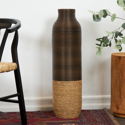 Click here for Bayberry Lane Medium Seagrass Vase  Dark Brown prices