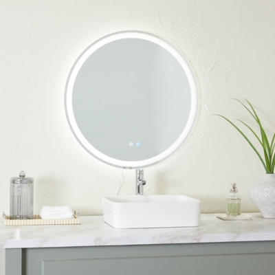 Bayberry Lane Anti Fog Mirror with LED Light 32W X 32H  Silver