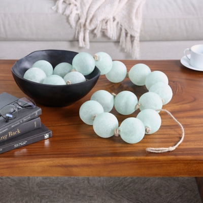 Click here for Bayberry Lane Frosted Orb Beaded Garland with Tass... prices