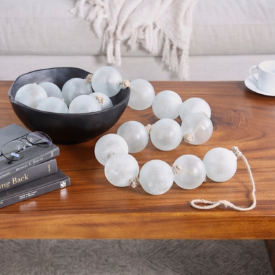Click here for Bayberry Lane Frosted Orb Beaded Garland with Tass... prices