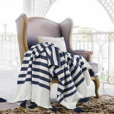 Click here for Harbor Striped Throw Blanket  Blue prices