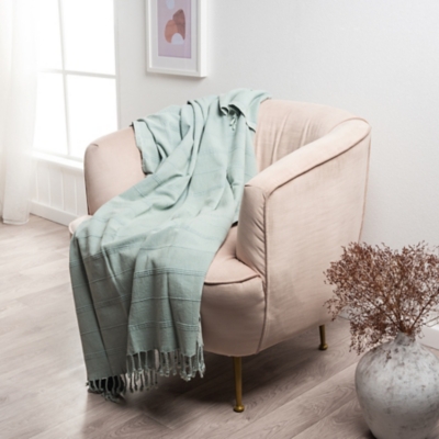 Click here for Silas Striped Throw Blanket  Green prices