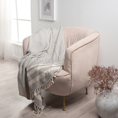 Click here for Breezy Striped Throw Blanket  Blue prices