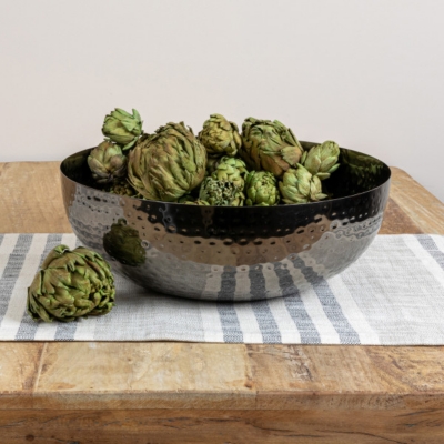 Click here for Storied Home Round Hammered Bowl  Oxidized Silver prices