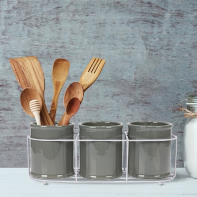 Click here for Storied Home Crocks in Holder  Gray/White prices