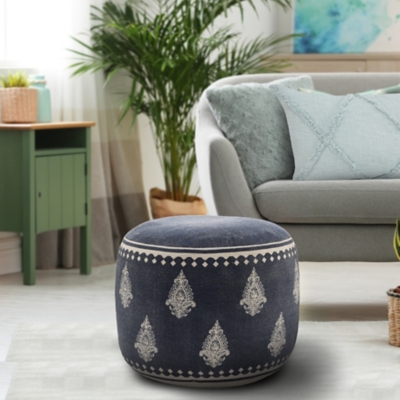 Click here for Enigma Paisley Pouf  Blue prices