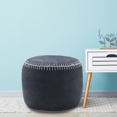 Click here for Enigma Bordered Pouf  Blue prices