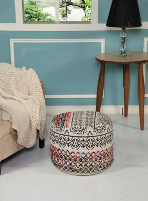 Click here for Enigma Floral and Botanical Pouf  Multi prices