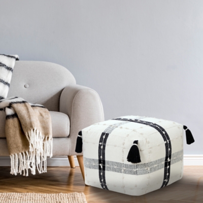 Click here for Monarch Striped Pouf  Black prices