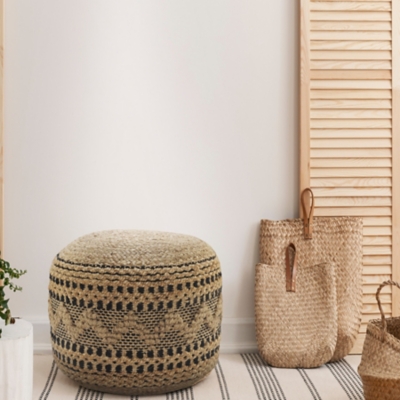 Click here for Spruce Geometric Pouf  Tan prices