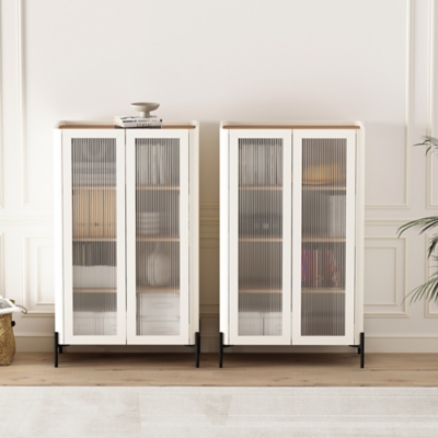 Click here for Manhattan Comfort Abbey 32 Accent Cabinet (Set of... prices