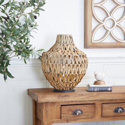 Click here for Bayberry Lane Woven Vase with Base  Brown prices