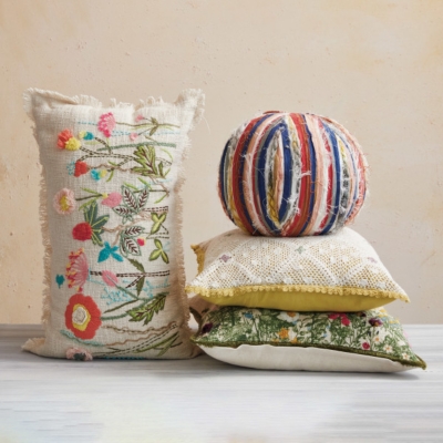 Click here for Storied Home Flower Lumbar Pillow  Multi prices
