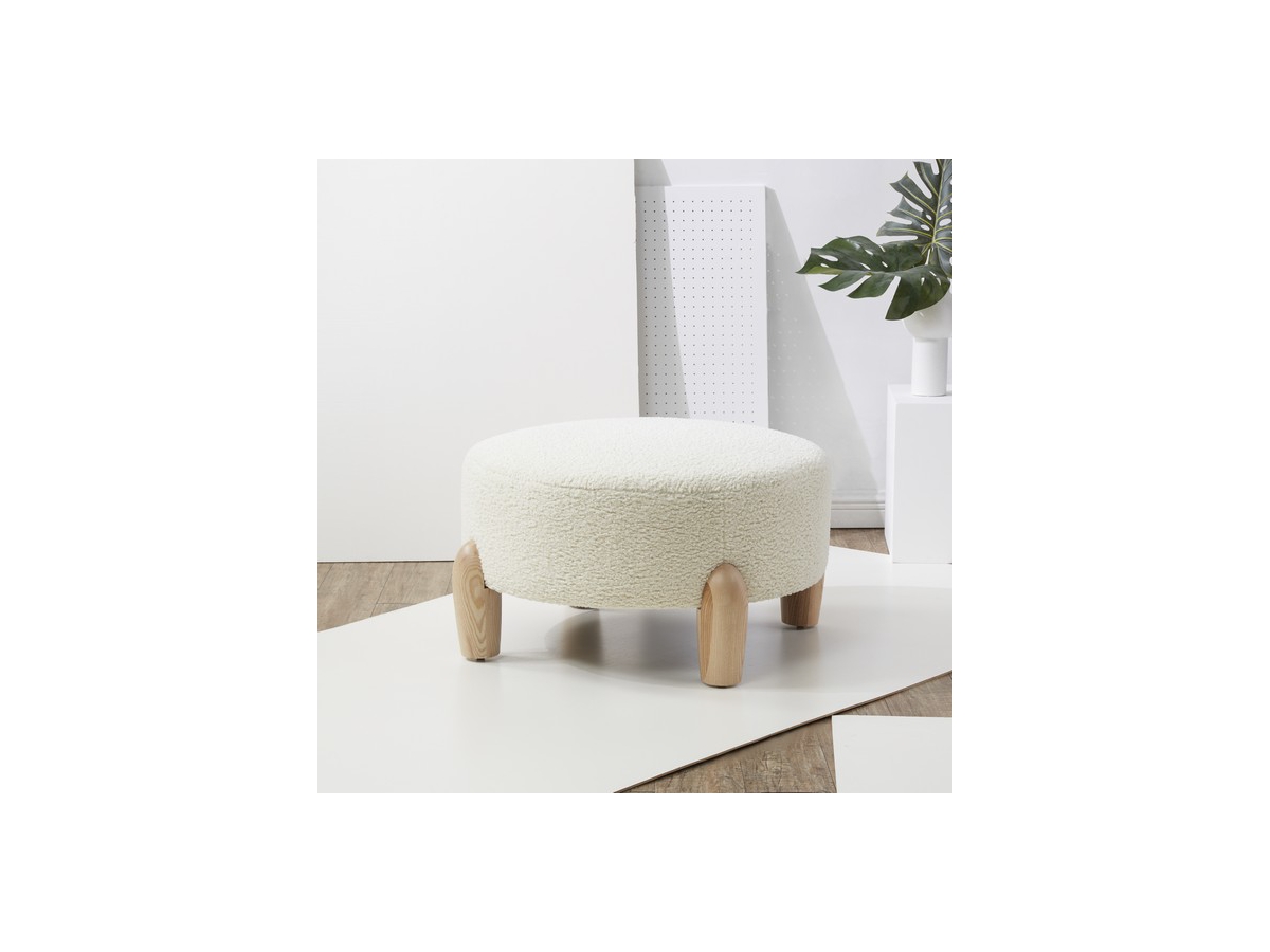 Safavieh Perez Scandinavian Round Ottoman Ashley