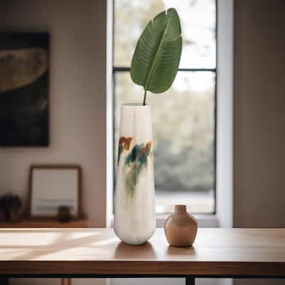 Click here for Sagebrook Home Uniquely Large Stained Vase  White prices