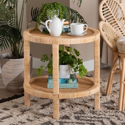 Click here for bali & pari Bella Natural Rattan End Table  Natura... prices